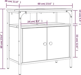 vidaXL Koupelnová skříňka pod umyvadlo 60x30x60 cm kompozit [842436] Barva: dub sonoma