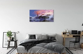 akrylový obraz Zimní strom top 100x50 cm
