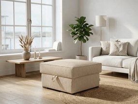 Taburet SMART COSARO XL s úložným prostorem 71x71 cm, krémový