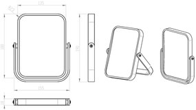 Aqualine, ELENA kosmetické zrcátko na postavení, bílá, CO2022