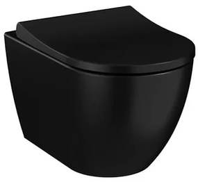 VitrA VitrA Project wc s prkénkem softclose závěsné s60 černá mat zadní odpad 7510-083-6319