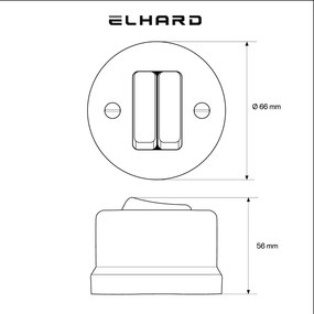 Elhard Nástěnný keramický vypínač s kolébkou č.5, bílý KN1005W