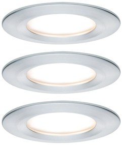 Paulmann 93462 LED Coin Nova round, set kulatých bodovek v úpravě kartáčovaný hliník, 3x6,5W LED 2700K, prům.7,8cm, IP44