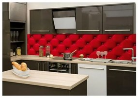 DIMEX | Skleněná stěna za kuchyňskou linku | vlastní rozměr | Fotosklo Červený potah