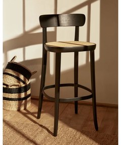 Černá barová židle v dekoru jasanu 99 cm Romane – Kave Home