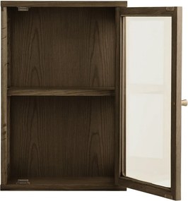 Tmavě hnědá závěsná vitrína v dekoru dubu 40x60x20 cm Zamora – House Nordic