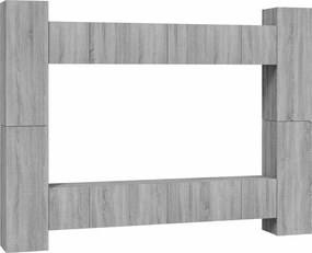 10dílný set TV skříněk šedý sonoma kompozitní dřevo 3120219