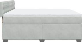 Box spring postel s matrací světle šedá 200x200 cm samet 3288708