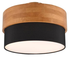 Stropní lampa Seasons, dřevo/černá Ø 30 cm
