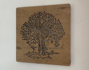 Li-Go "Lípa" světelný obraz 230V 62x62 cm provedení povrchu: dub světlý