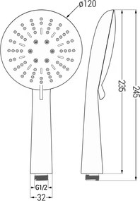 Mexen příslušenství - hlavice ruční sprchy R67 Circle, 3-funkce, černá, 79567-70