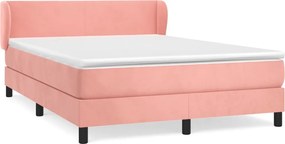 Box spring postel s matrací růžová 140x200 cm samet 3127378