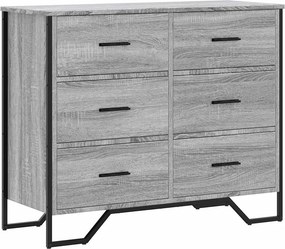 Komoda šedá sonoma 91 x 35,5 x 74,5 cm kompozitní dřevo 3295305