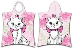 Jerry Fabrics Dětské pončo 50x115 cm - Marie Cat "Pink flower"