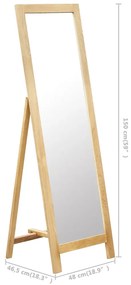 vidaXL Stojací zrcadlo 48 x 46,5 x 150 cm masivní dubové dřevo