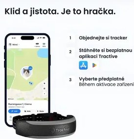 Tractive CAT 6 Mini černá / GPS obojek pro kočky / Živé sledování polo
