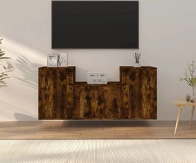 vidaXL 3dílný set TV skříněk kompozitní dřevo [3188384] Barva: kouřový dub