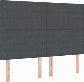 Postel s boxspringem s čelo Tmavě šedá a bílá 140 x 190 cm 3337556