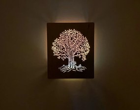 Li-Go "Lípa" světelný obraz s baterií 42x50 cm včetně dálkového ovládání provedení povrchu: dub světlý
