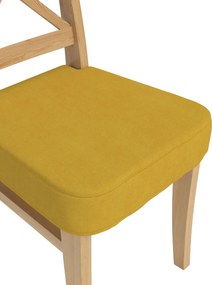 Sedák na židli IKEA Ingolf barva žlutá látka pletený vzor