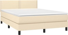 Box spring postel s matrací krémová 140x190 cm textil 3139974
