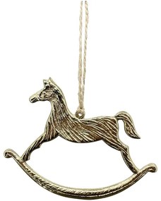 Kovový závěsný koník Aurum - zlatý 12 x 9,5 cm