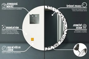 Kulaté dekorativní zrcadlo Motýl fi 100 cm