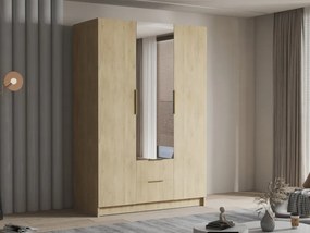 Šatní skříň Cumair II 150, Barva: dub cremona / dub cremona + zlatá