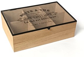 Dřevěná krabička na čaj s šesti přihrádkami - THE PARIS II.