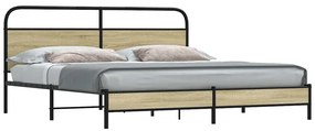 Kovový rám postele bez matrace dub sonoma 180 x 200 cm 3318684