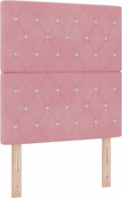 Postel s boxspringem s čelo Růžová 80 x 200 cm samet 3344842
