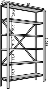 ADRK Furniture Regál Ralph BS-RAL-BWS