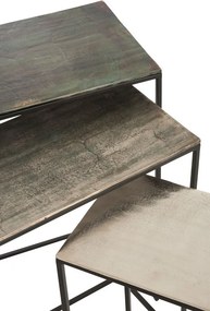 Set 3 kovových stolků Rectangular - 53*66*29 cm