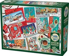 COBBLE HILL Puzzle Vánoční pozdravy / 1000 dílků / od 14 let