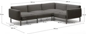 Tmavě šedá zahradní modulární pohovka 292 cm Sorells – Kave Home