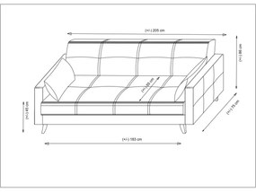 Třímístná rozkládací pohovka KORFU světle šedá
