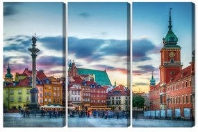 Vícedílný obraz Panoramatický Pohled Na Královský Hrad Ve Varšavě Nedostatek Nedostatek Přírodní plátno 60x40