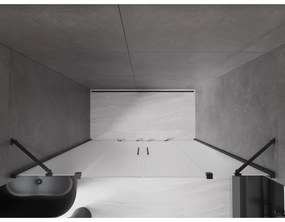 Mexen Velar Duo, posuvné sprchové dveře do otvoru 180 cm, 8mm sklo námraza, černá matná, 871-180-000-32-70