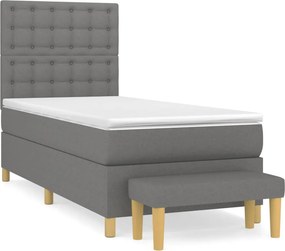 Box spring postel s matrací tmavě šedá 90x200 cm textil 3137446