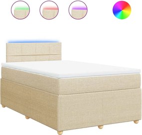 Box spring postel s matrací krémová 120x200 cm textil 3289728