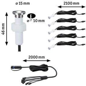 Paulmann 93694 Plug&Shine Micro Pen, rozšiřovací set šroubovacích svítidel do terasy 5x0,22W LED 3000K stmívatelné, IP67
