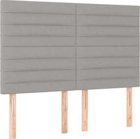 Box spring postel s matrací a LED světle šedá 140x200 cm textil 3135517