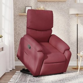 Zvedací polohovací křeslo vínové textil 3204827