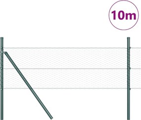 Hexagonální kotvení plotu 10 x 0,8 m Ocel potažená PVC Zelená 3352633