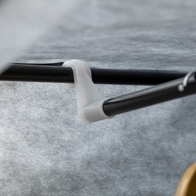 HOMCOM Textilní Šatní Skříň s 6 Policemi, Šatní Tyč, Zipová Skříň do Předsíně a Ložnice, 103 x 43 x 162,5 cm, Tmavě šedá