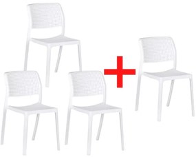Konferenční židle NELA, 3 + 1 ZDARMA, bílá