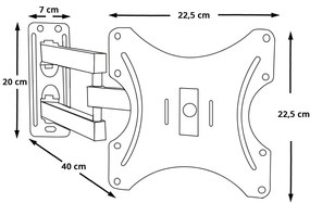 Nástěnný naklápěcí držák na TV, 14-42&quot;