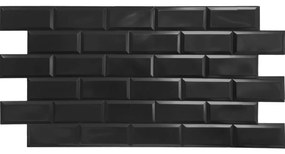 Obkladové panely 3D PVC TP10024060, rozměr 966 x 484 mm, obklad černý lesklý, GRACE