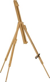 Stojan Vinsetto, do 107 cm, skládací stojan do terénu, stojan na stativ, výškově nastavitelný, přenosný, studiový stojan, bukové dřevo