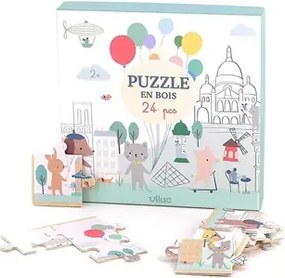 Vilac Panoramatické dřevěné puzzle Paříž - Sarah Betz / od 2 let
